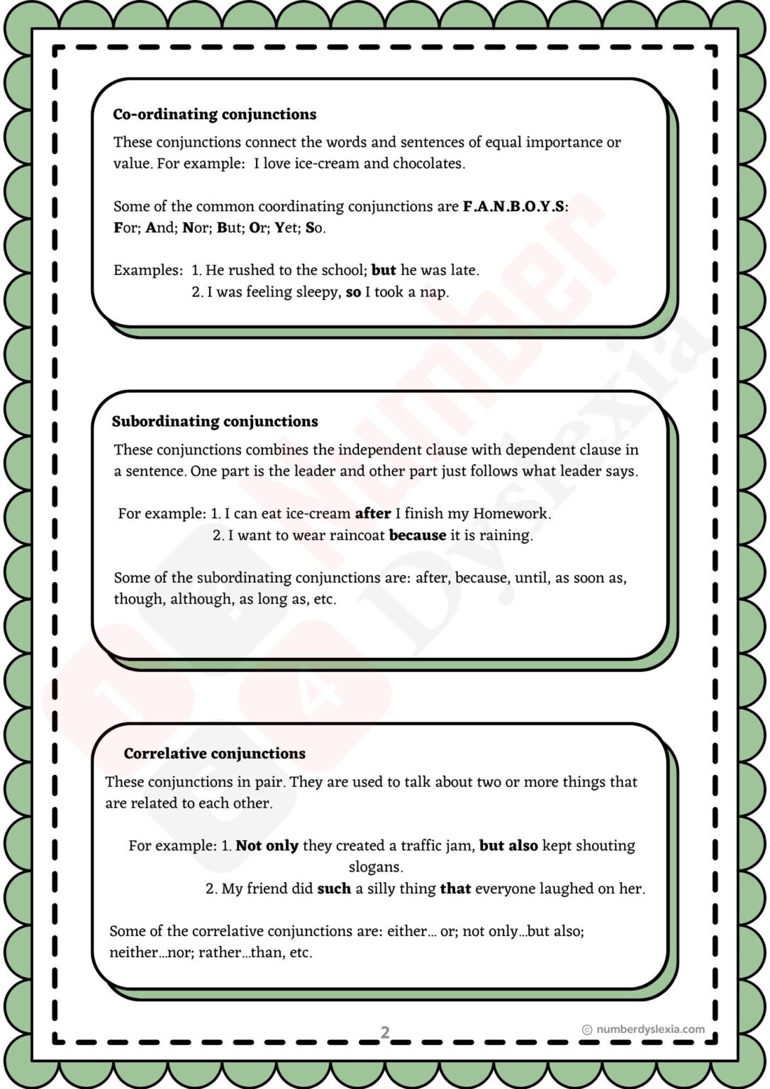 Conjunction Lesson Plan - Number Dyslexia