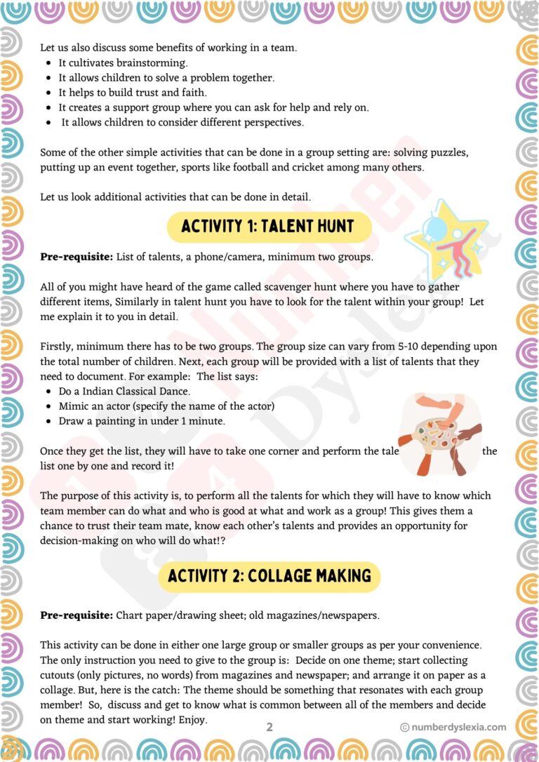 Printable Teamwork Lesson Plan [PDF Included] - Number Dyslexia