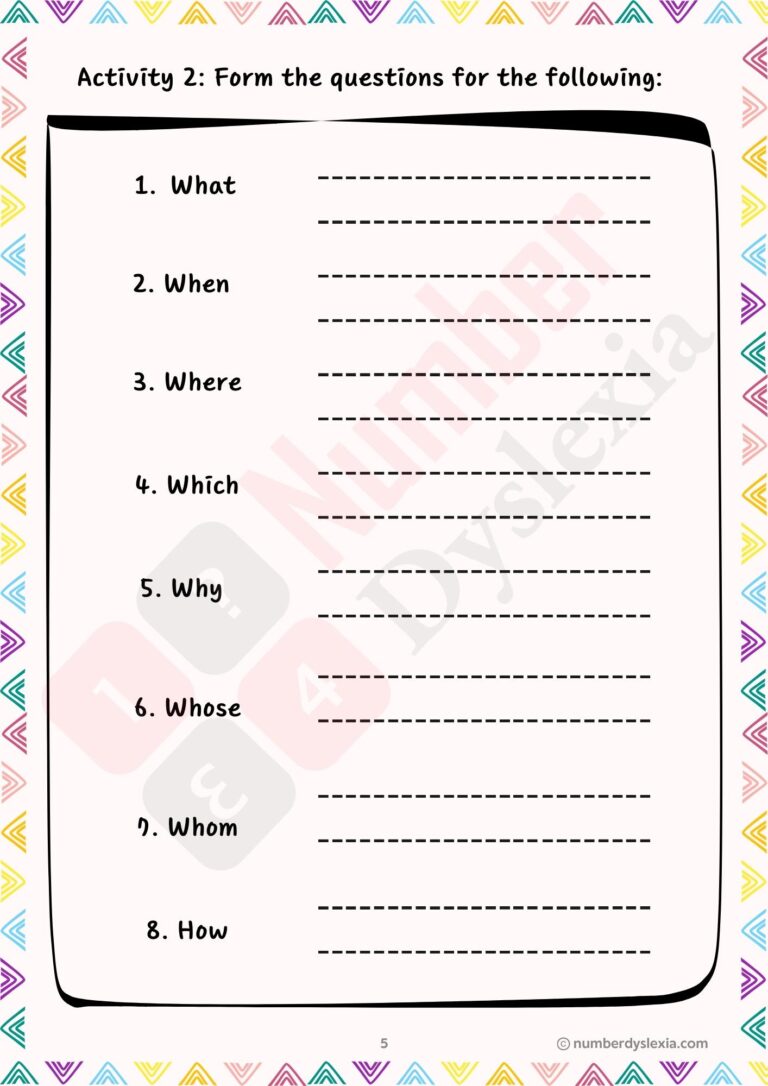 Printable Wh-Questions Lesson Plan [PDF Included] - Number Dyslexia