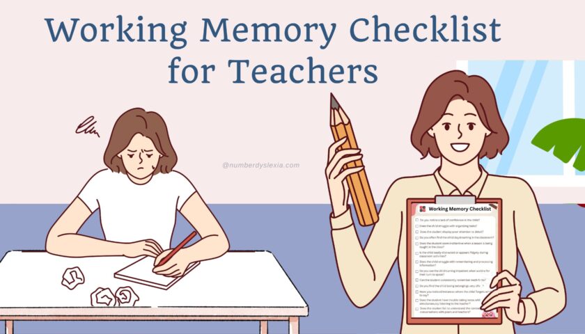 Printable Working Memory Checklist For Teachers [PDF Included] - Number ...