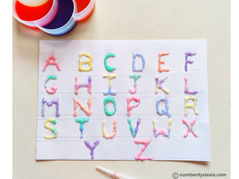 DIY: Raised Salt Alphabet Craft - Number Dyslexia