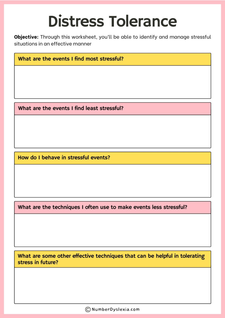 Printable Dialectical Behavior Therapy Worksheets for Teenagers ...