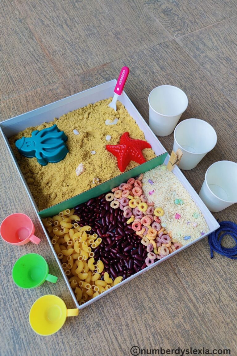 DIY: Fun Treasure Hunt Sensory Bin Activity - Number Dyslexia