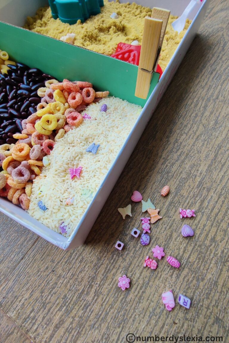 DIY: Fun Treasure Hunt Sensory Bin Activity - Number Dyslexia