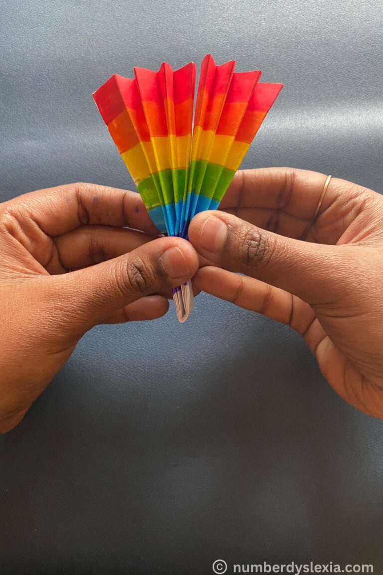 DIY Paper Folding Rainbow Craft - Number Dyslexia
