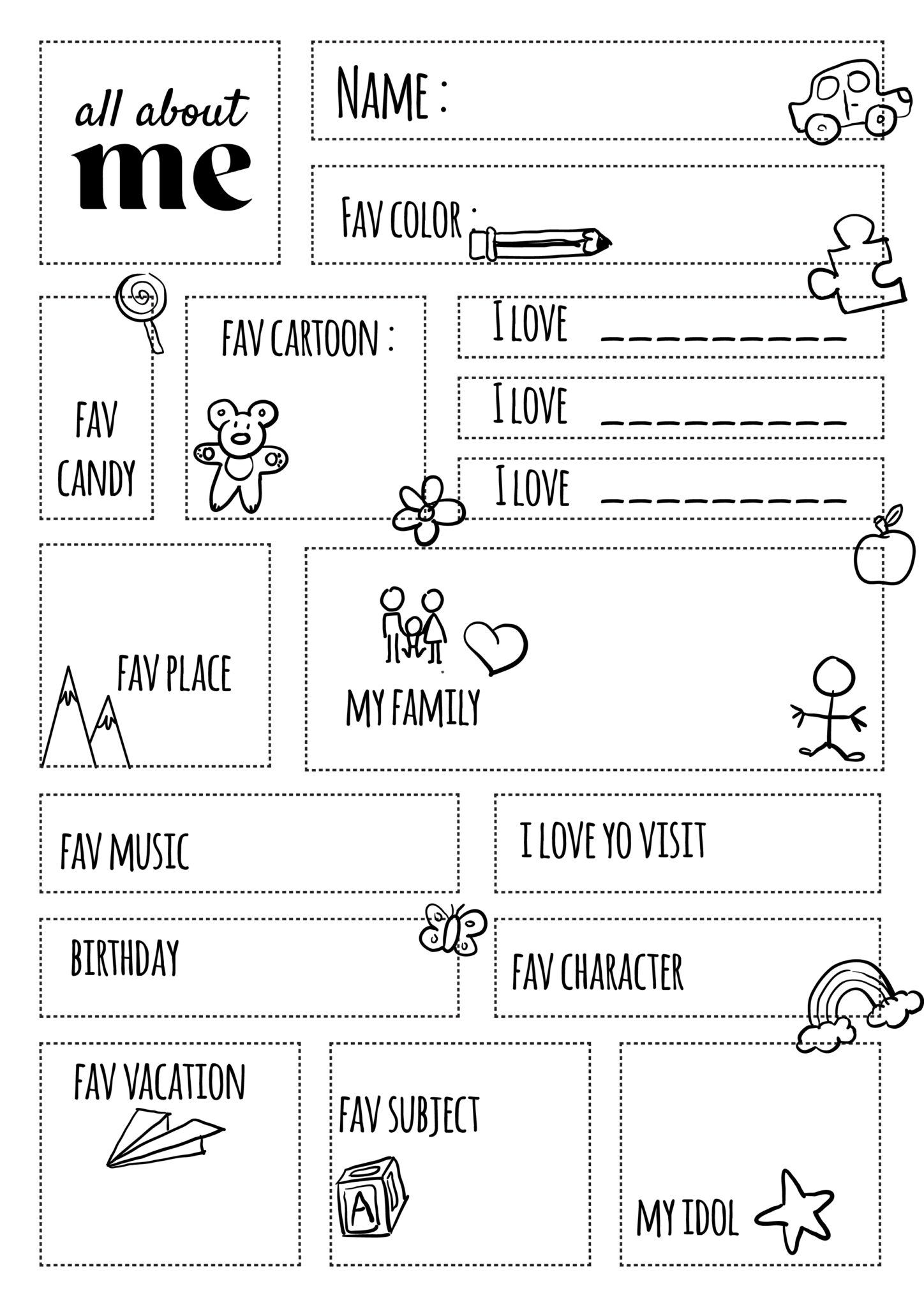 All About Me Worksheets for Children - Number Dyslexia