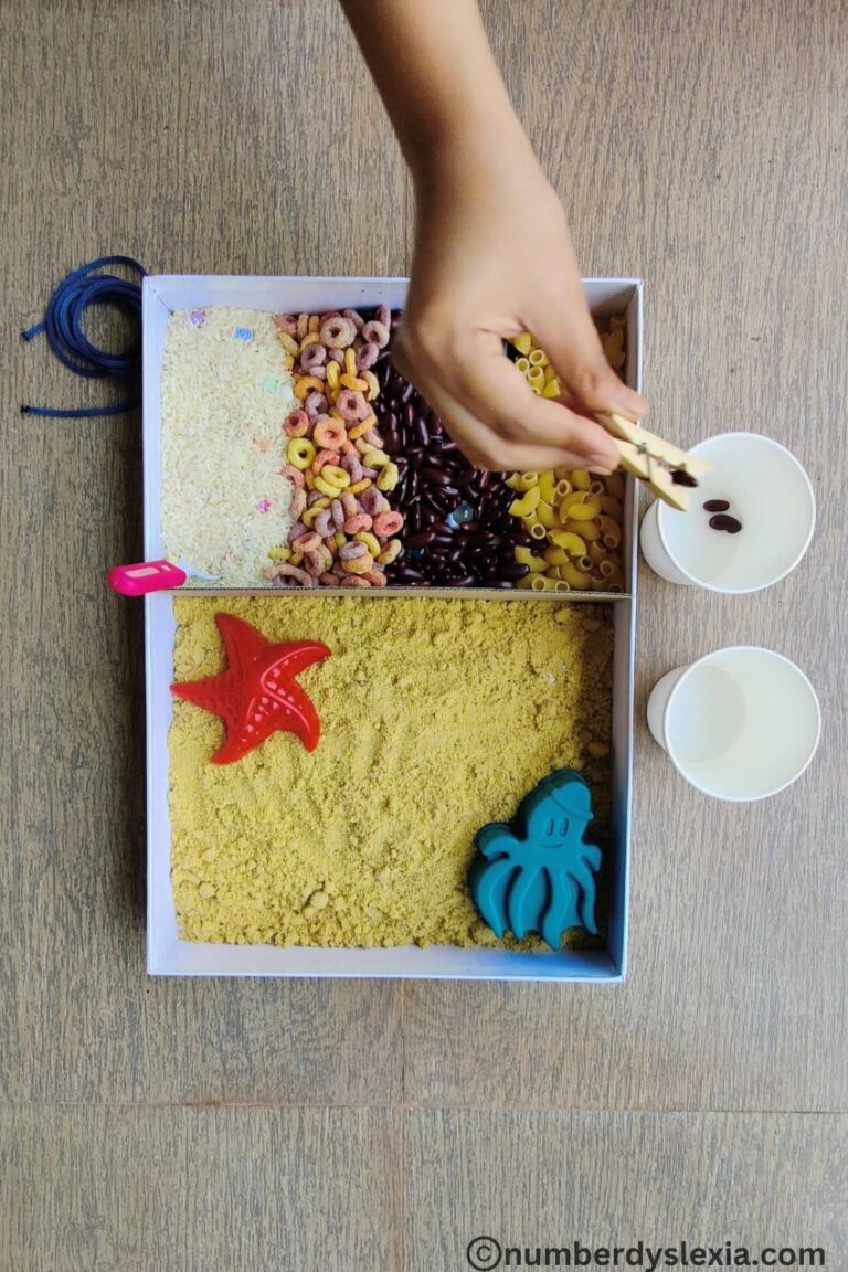DIY: Fun Treasure Hunt Sensory Bin Activity - Number Dyslexia