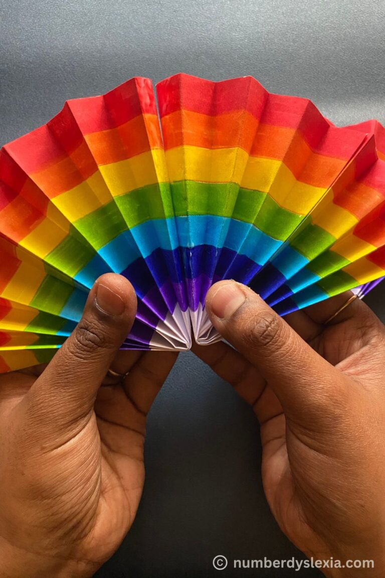 DIY Paper Folding Rainbow Craft - Number Dyslexia