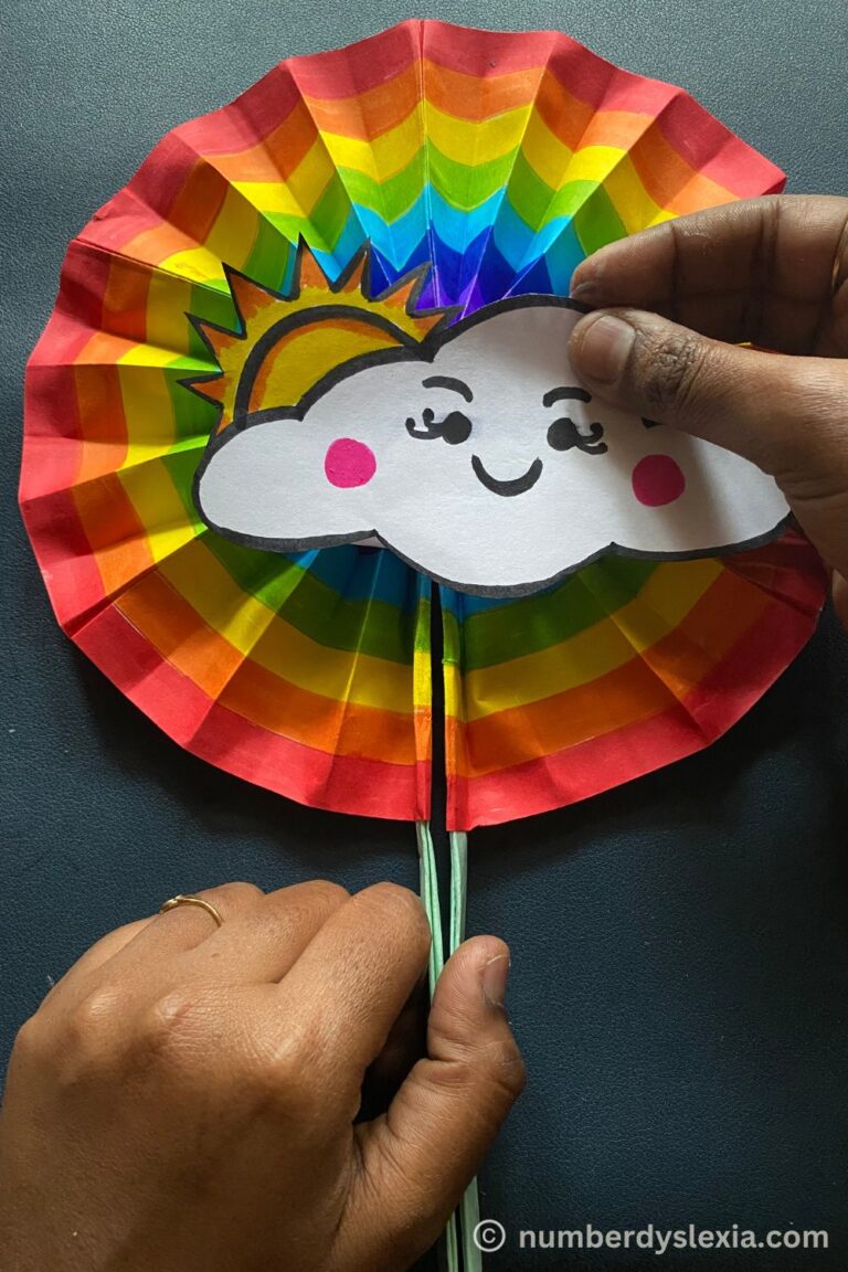 DIY Paper Folding Rainbow Craft - Number Dyslexia