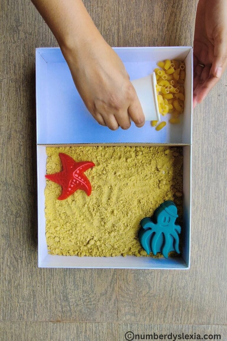 DIY: Fun Treasure Hunt Sensory Bin Activity - Number Dyslexia