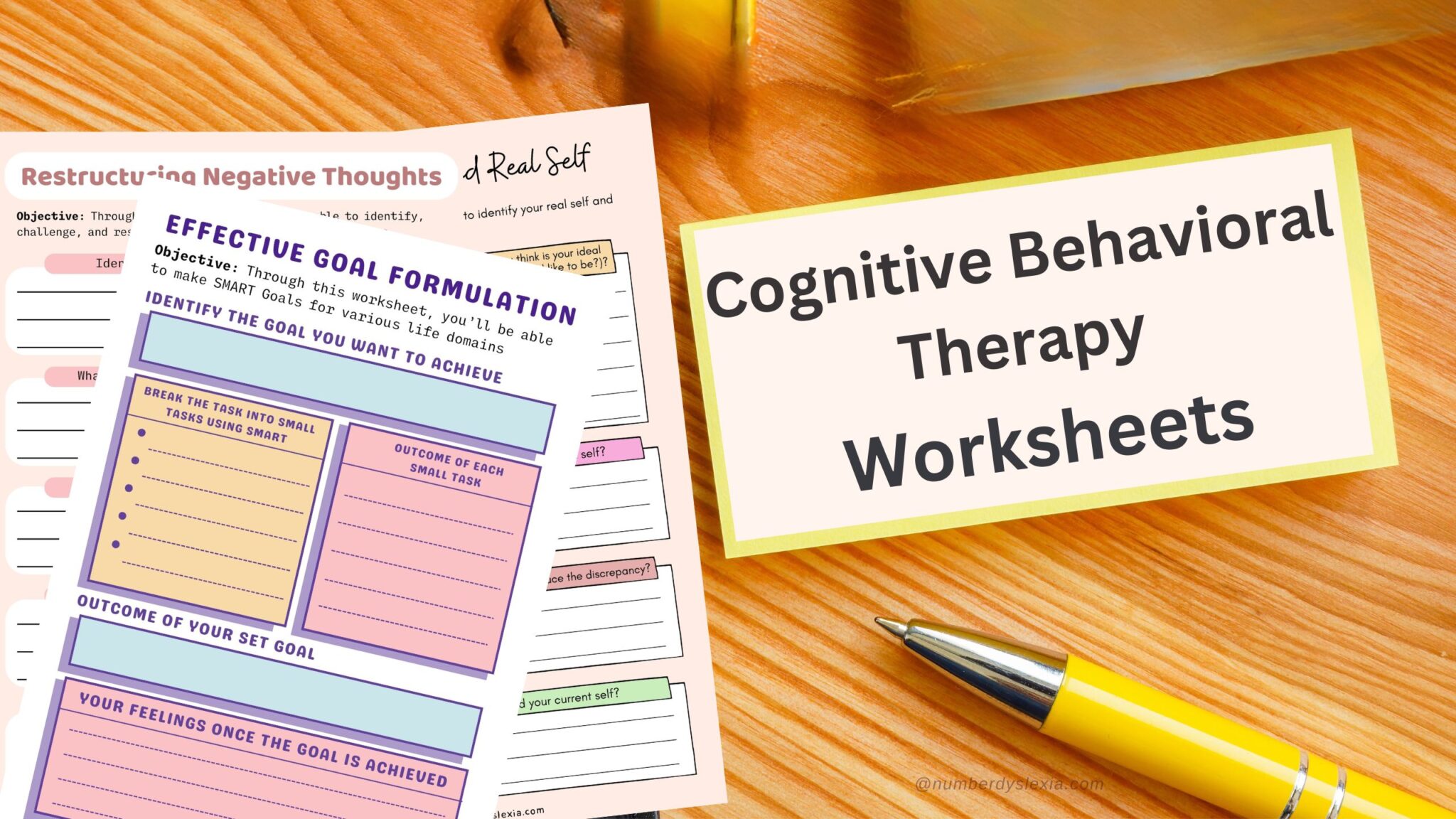 Printable CBT Worksheets for Teenagers - Number Dyslexia