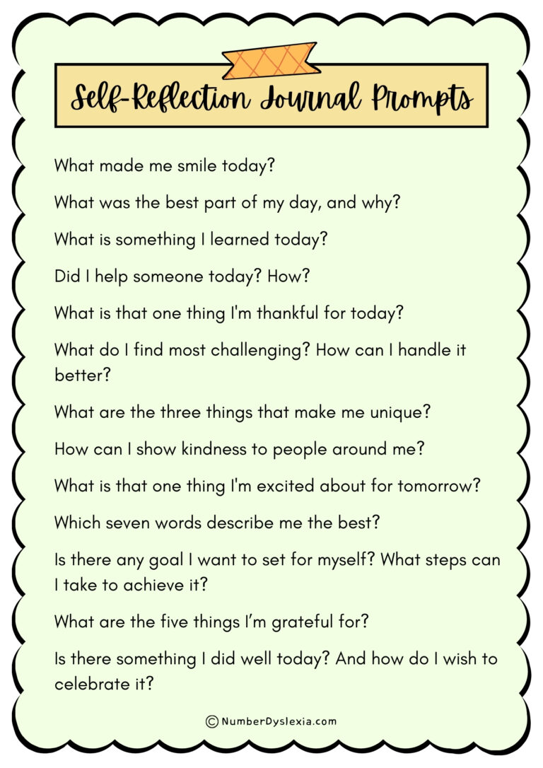 100 Self-Reflection Journal Prompts [Free Printable Included] - Number ...