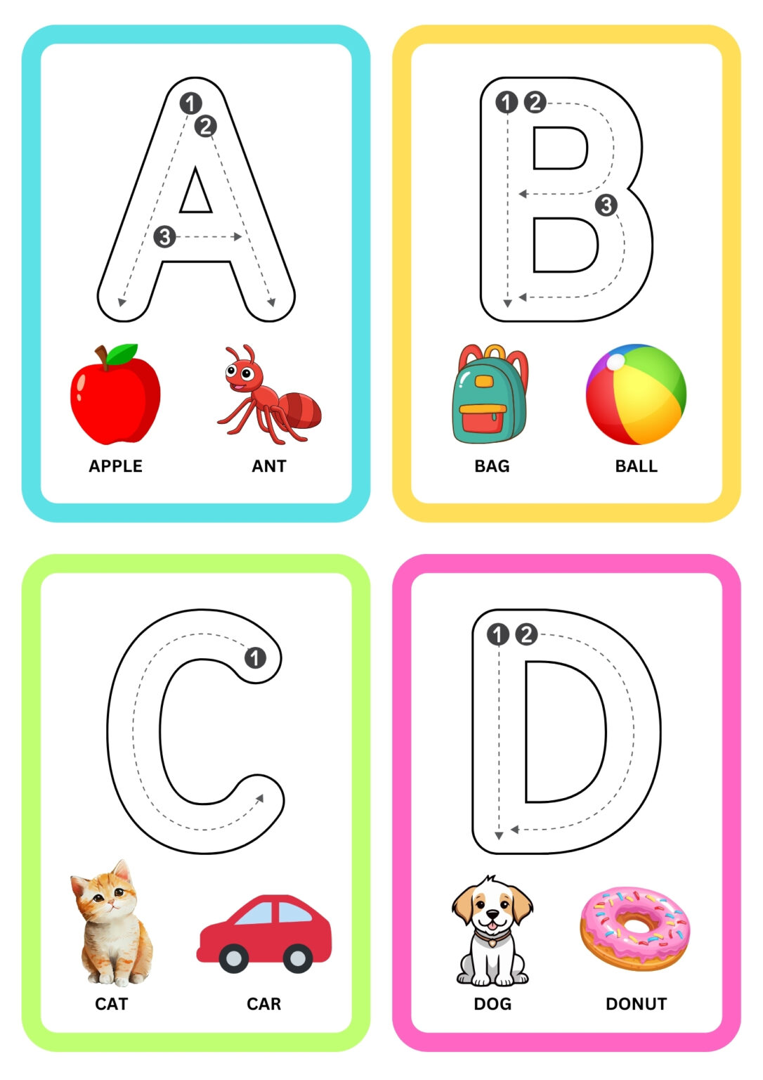 Free Printable Alphabet Flashcards - Number Dyslexia