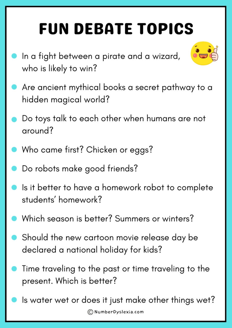 100 Fun Debate Topics For Students Number Dyslexia 100 Fun Debate Topics For Students Number Dyslexia