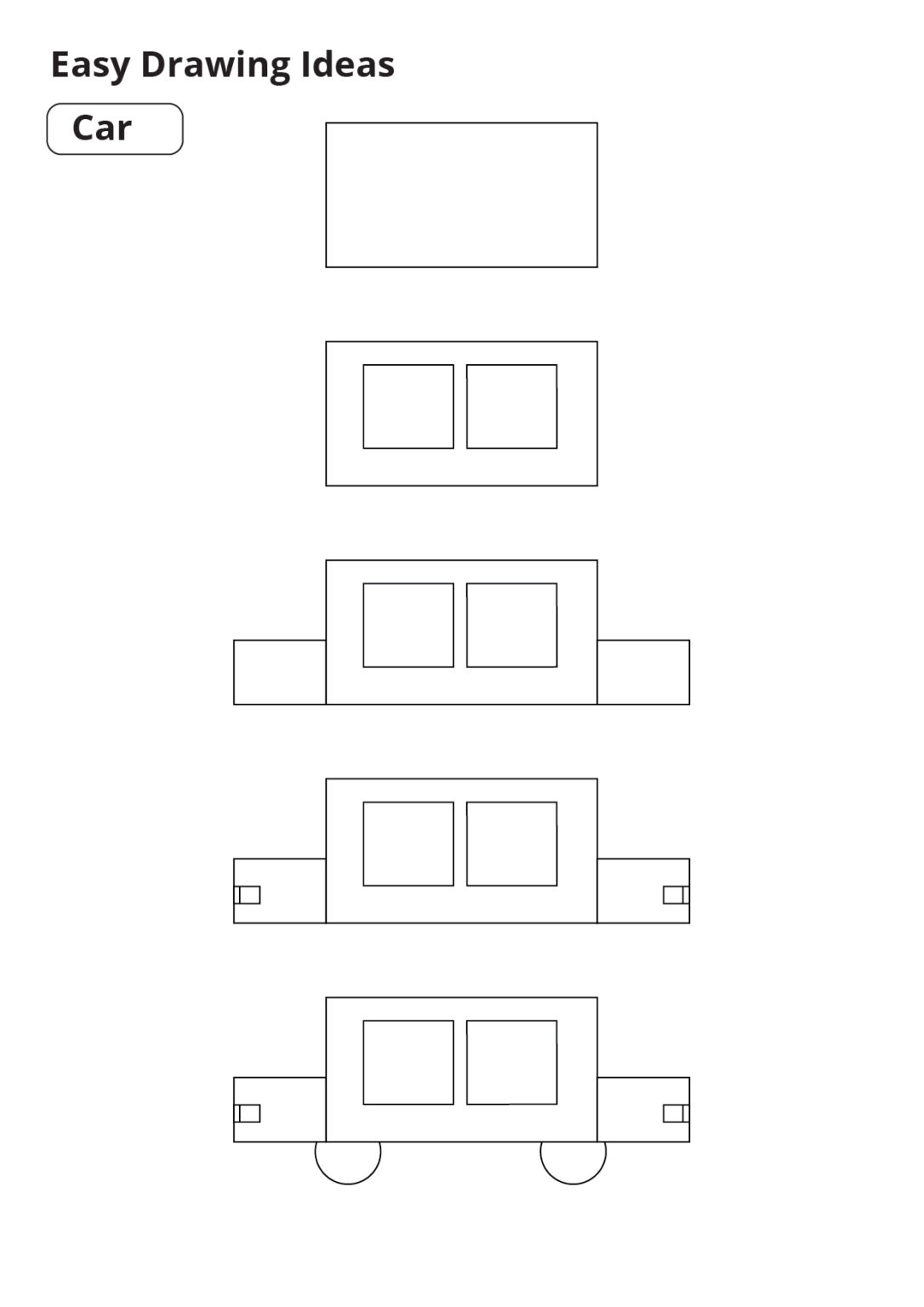 Easy Drawing Ideas Using Shapes Sheets For Kids - Number Dyslexia