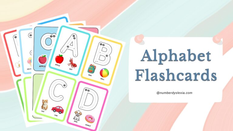 Free Printable Alphabet Flashcards - Number Dyslexia