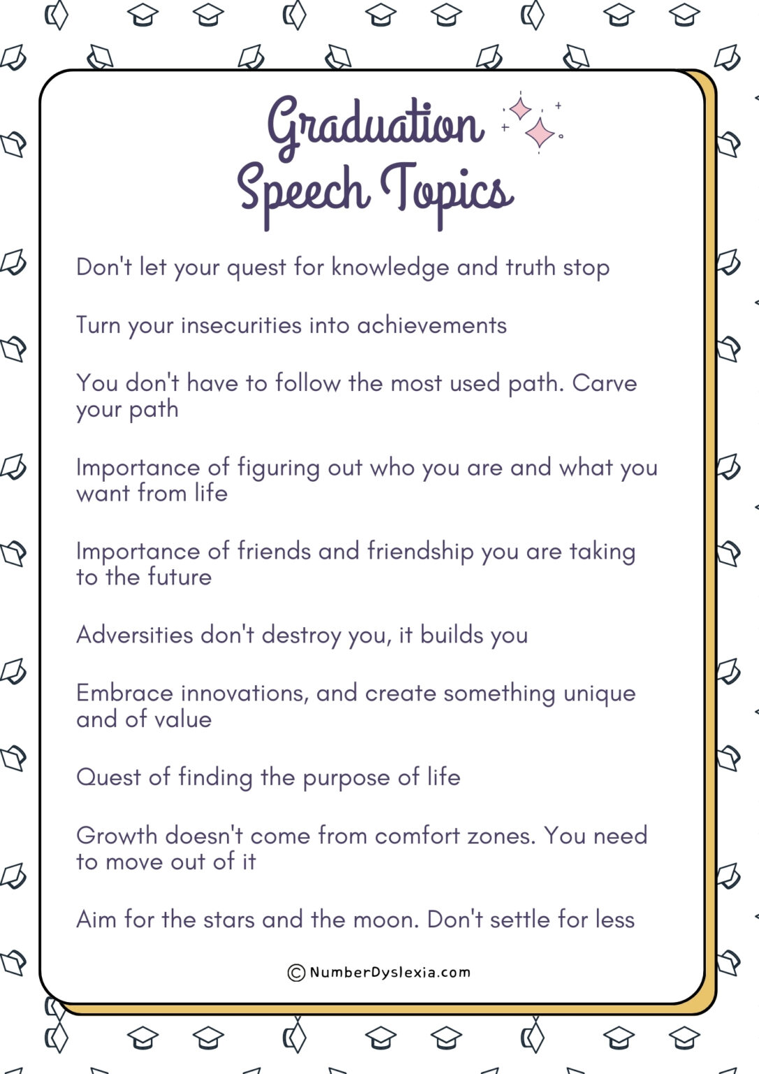 100 Inspiring Graduation Speech Topics - Number Dyslexia