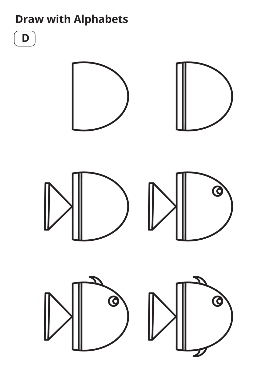 Drawing Ideas Using Alphabet and Numbers [Printable Included] - Number ...
