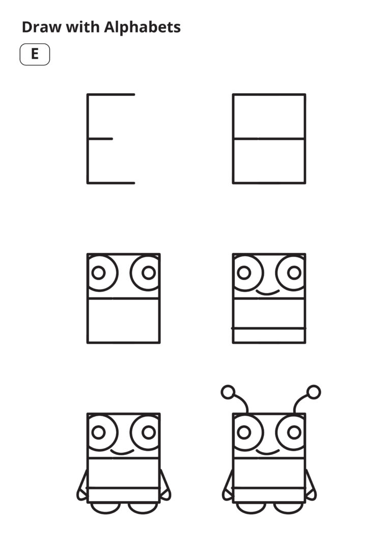 Drawing Ideas Using Alphabet and Numbers [Printable Included] - Number ...