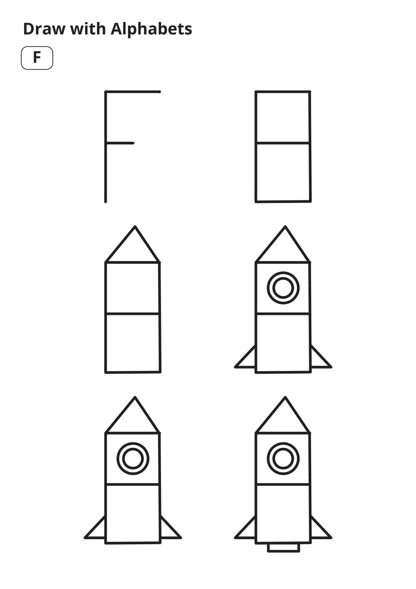 Drawing Ideas Using Alphabet and Numbers [Printable Included] - Number ...