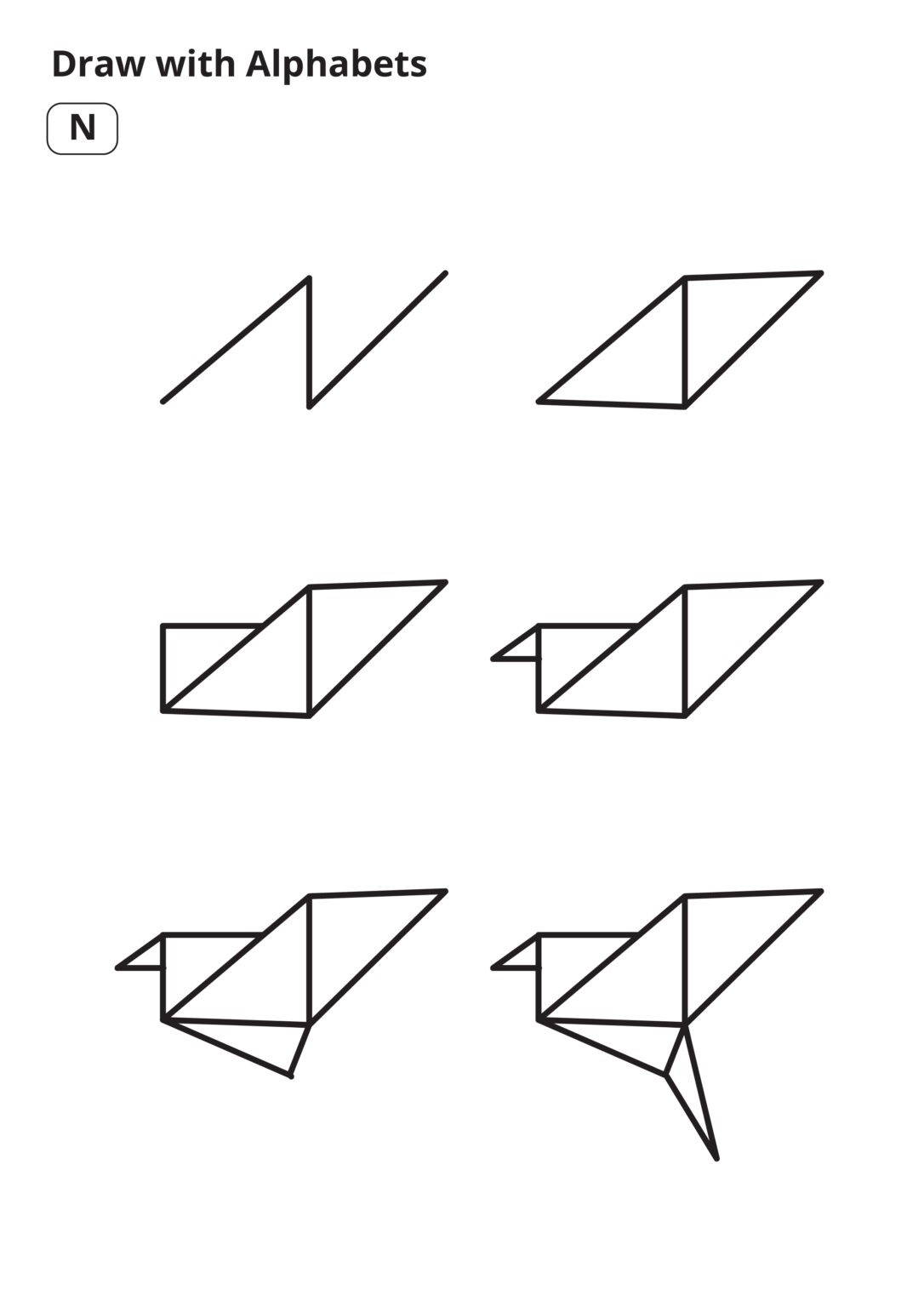 Drawing Ideas Using Alphabet and Numbers [Printable Included] - Number ...