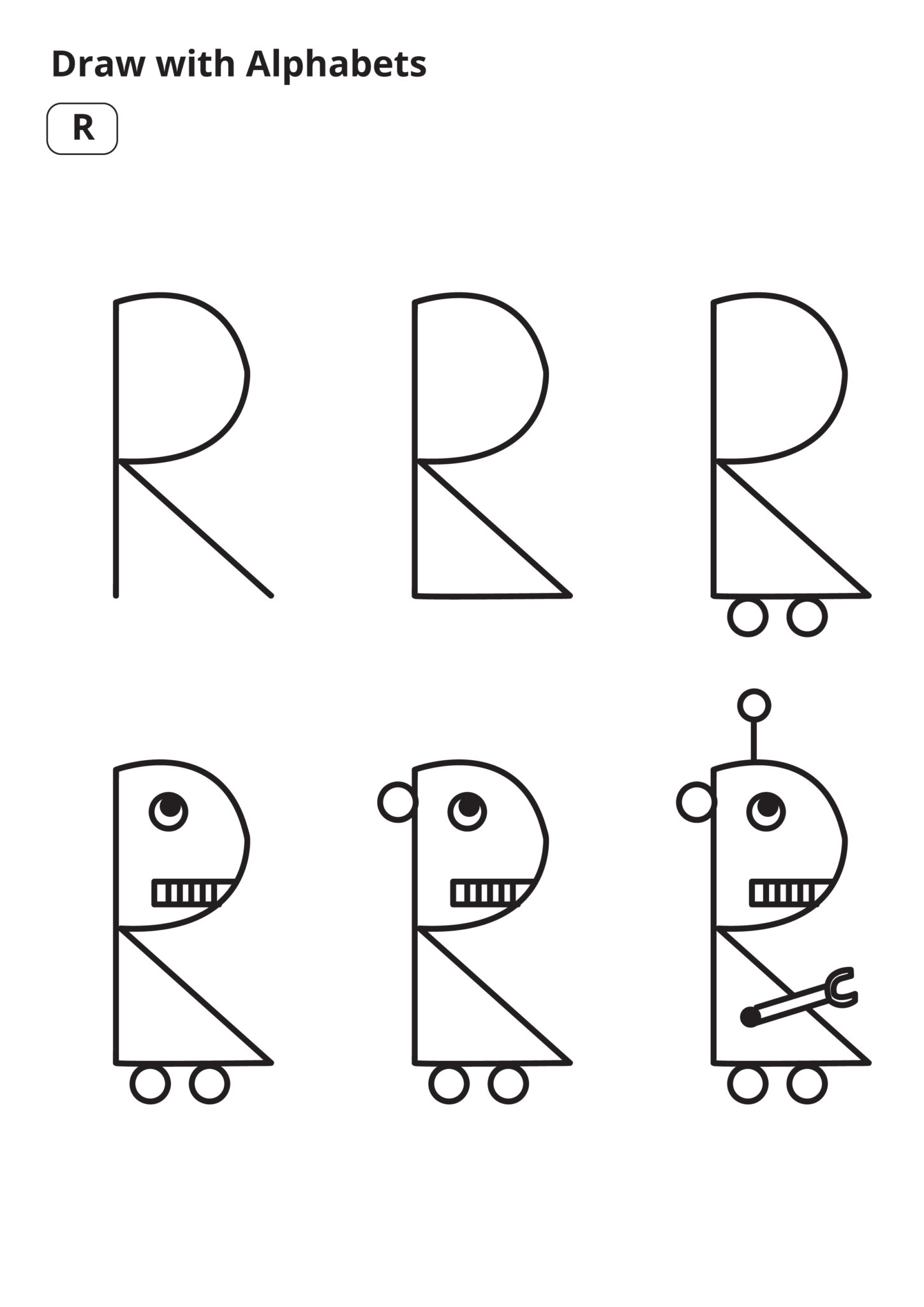 Drawing Ideas Using Alphabet and Numbers [Printable Included] - Number ...