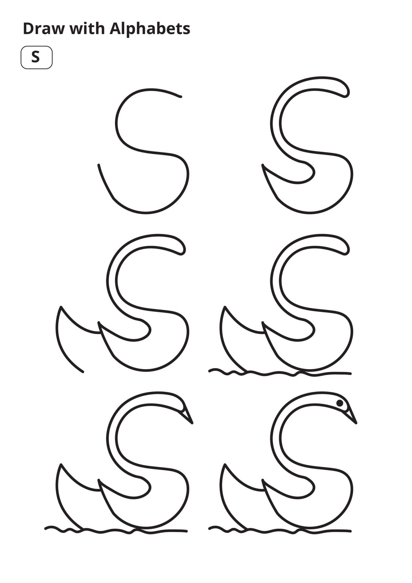 Drawing Ideas Using Alphabet and Numbers [Printable Included] - Number ...