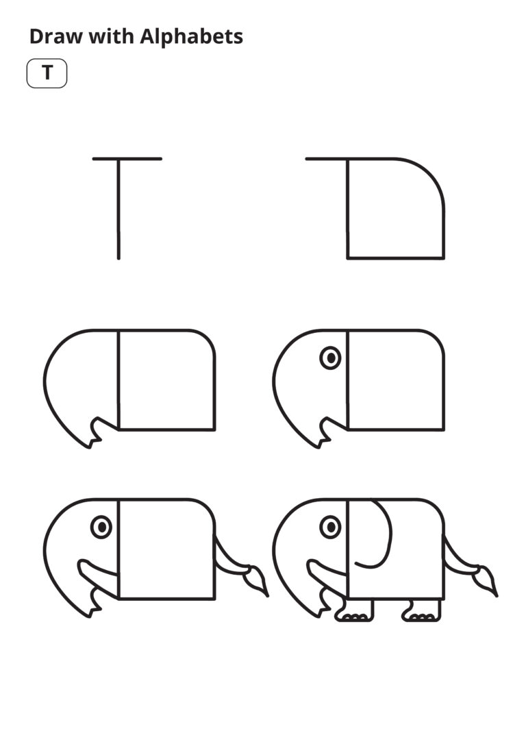 Drawing Ideas Using Alphabet and Numbers [Printable Included] - Number ...