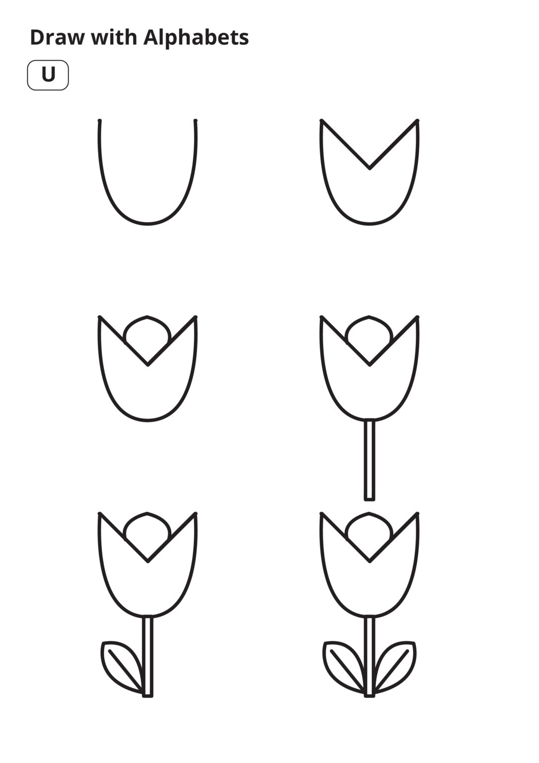 Drawing Ideas Using Alphabet and Numbers [Printable Included] - Number ...