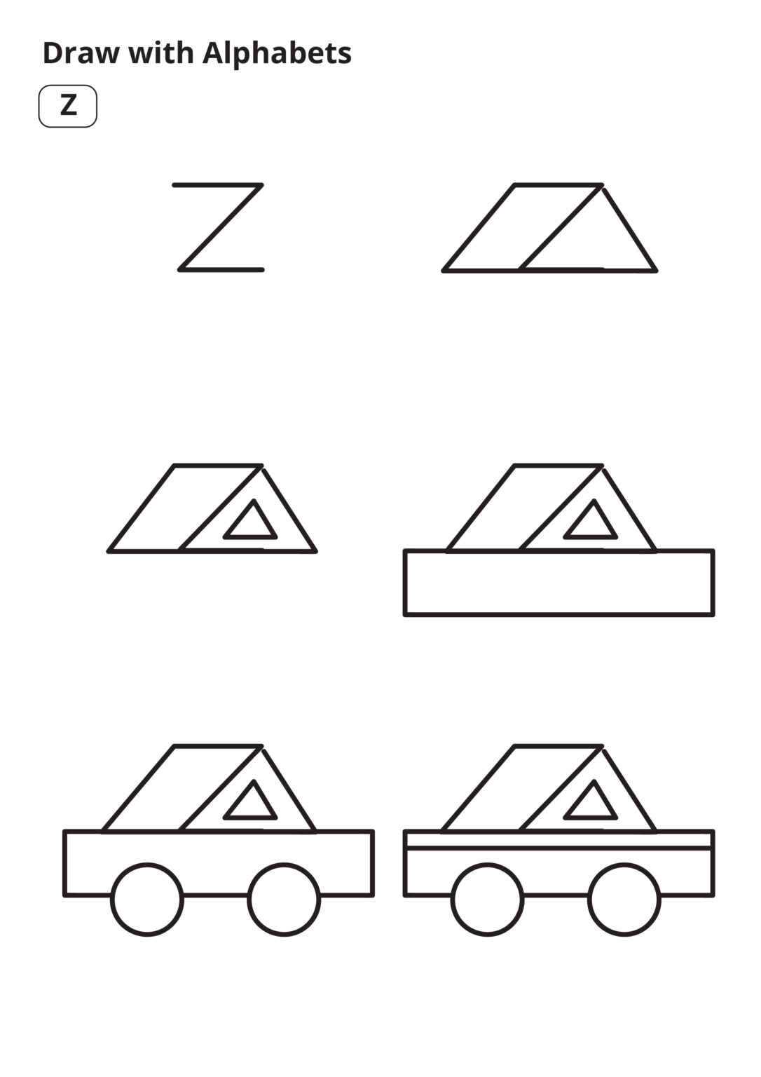Drawing Ideas Using Alphabet and Numbers [Printable Included] - Number ...