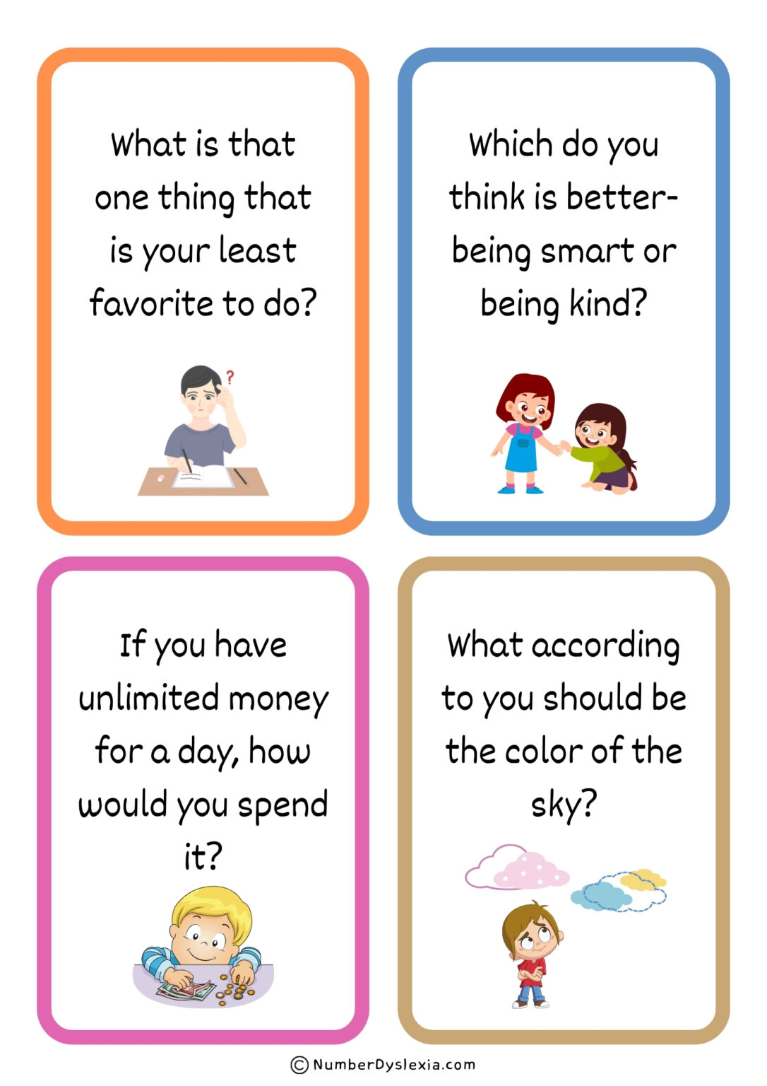 List Of Conversation Topics for Kids [Printable Included] - Number Dyslexia
