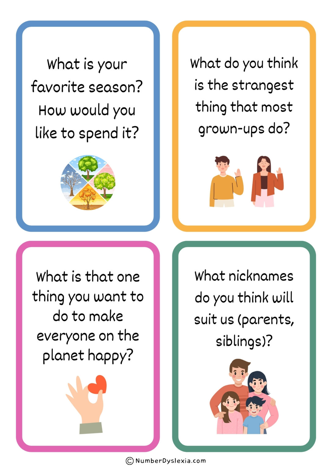 List Of Conversation Topics for Kids [Printable Included] - Number Dyslexia