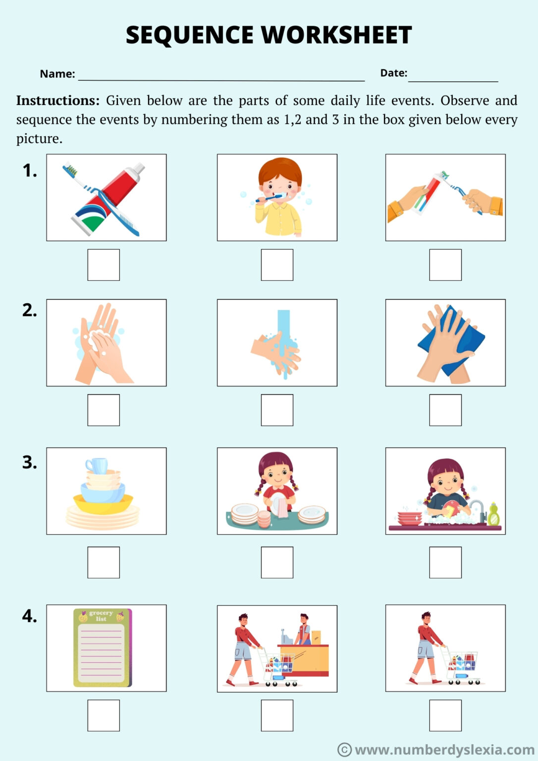 Printable Sequence Worksheets For Kindergarten [PDF Included] - Number ...