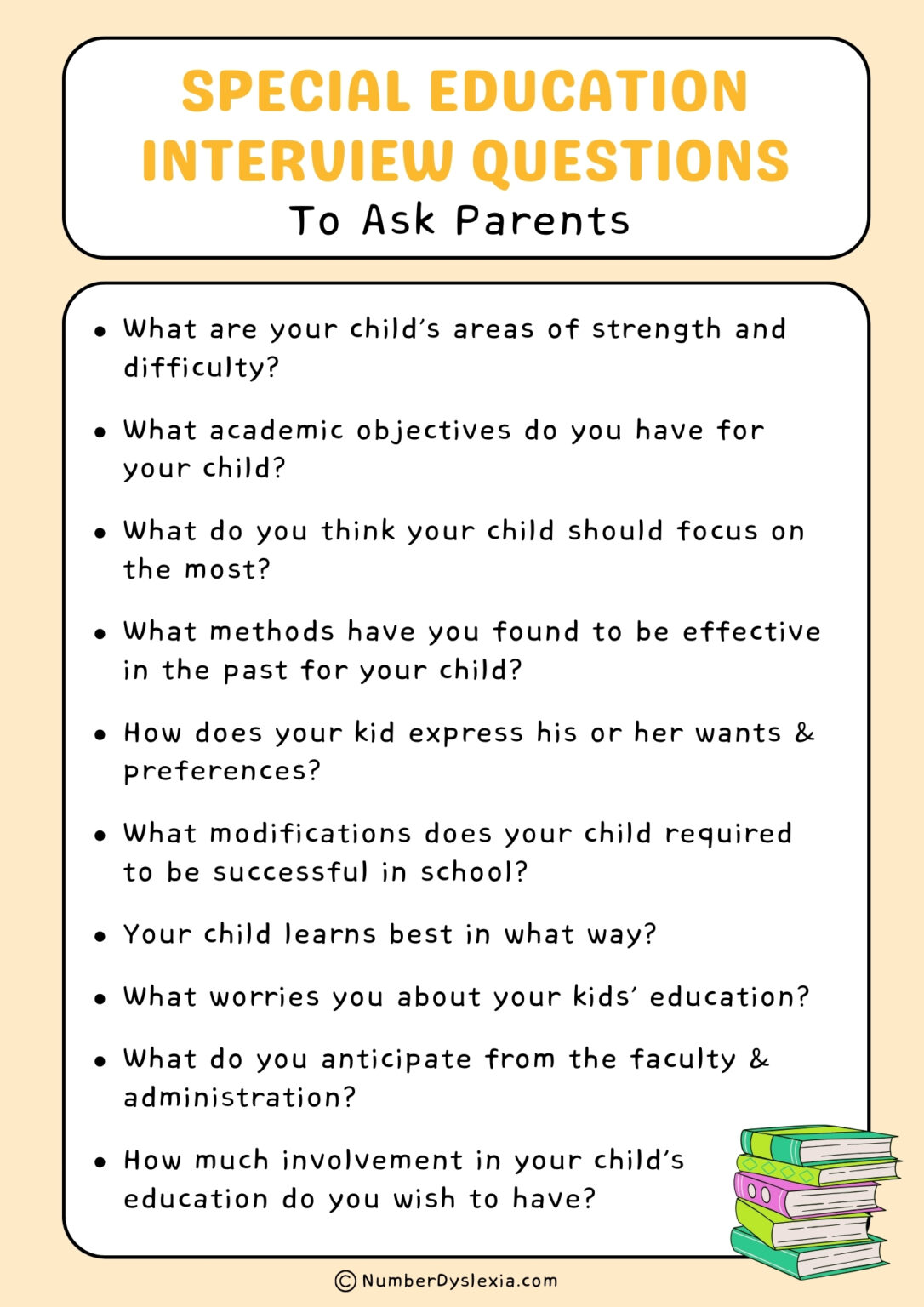 Special Education Interview Questions: What should you ask the parents ...