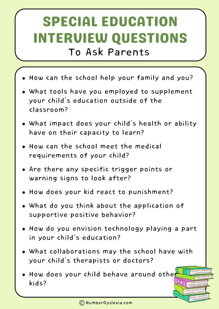 Special Education Interview Questions: What should you ask the parents ...