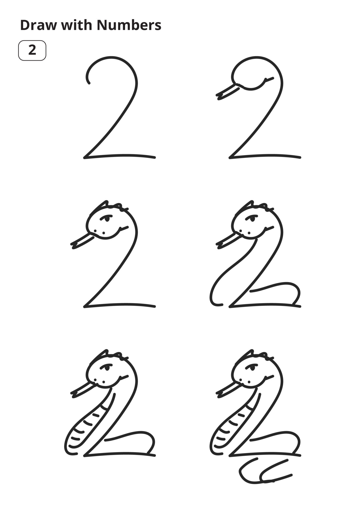 Drawing Ideas Using Alphabet and Numbers [Printable Included] - Number ...