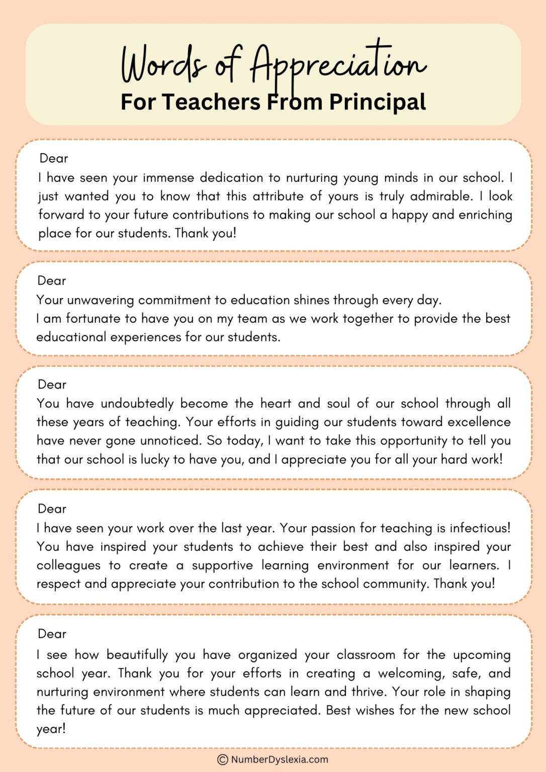 21 Words of Appreciation For Teachers From The Principal [PDF Included ...
