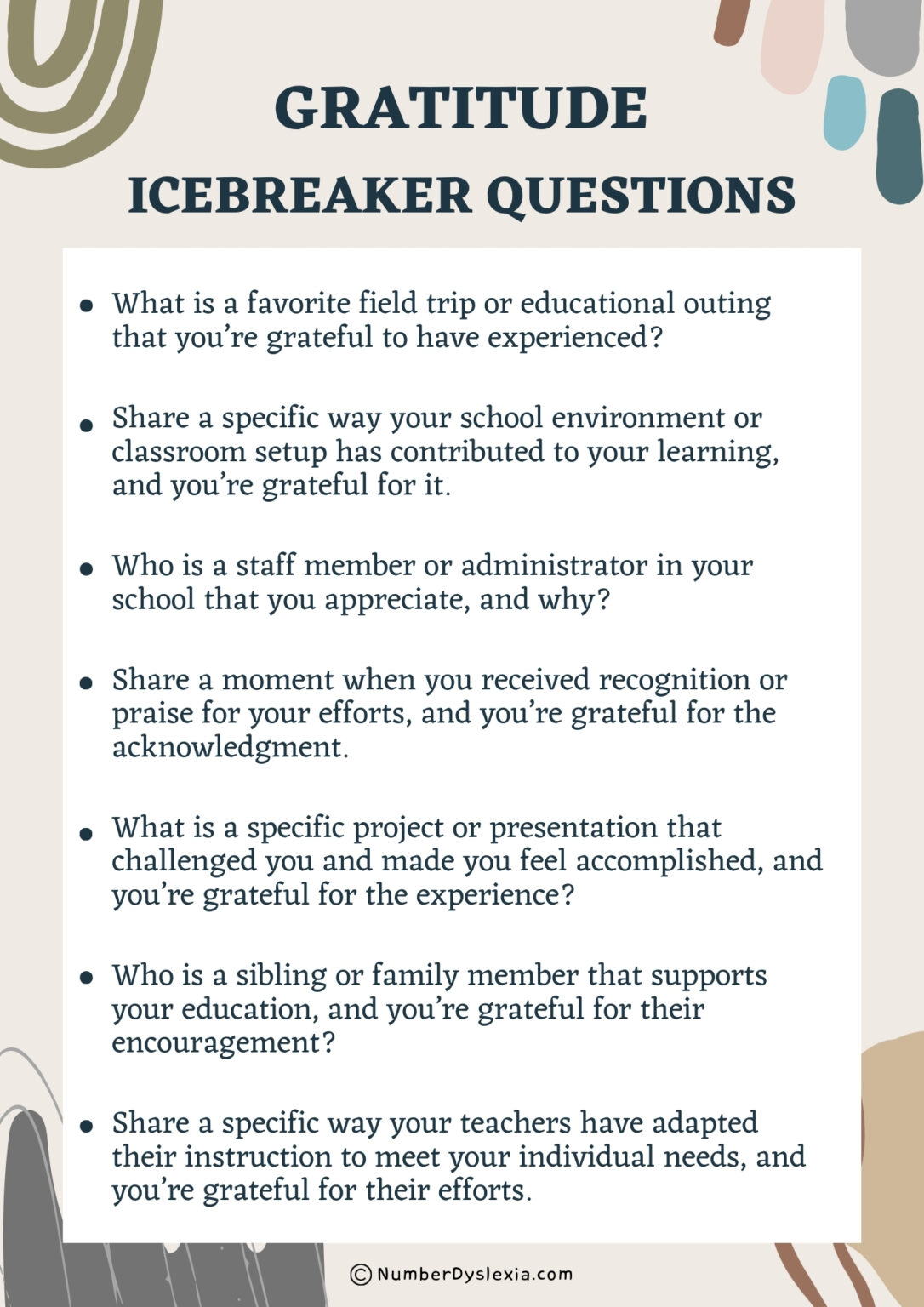 70 Icebreaker Questions For Practicing Gratitude [Printables Included ...