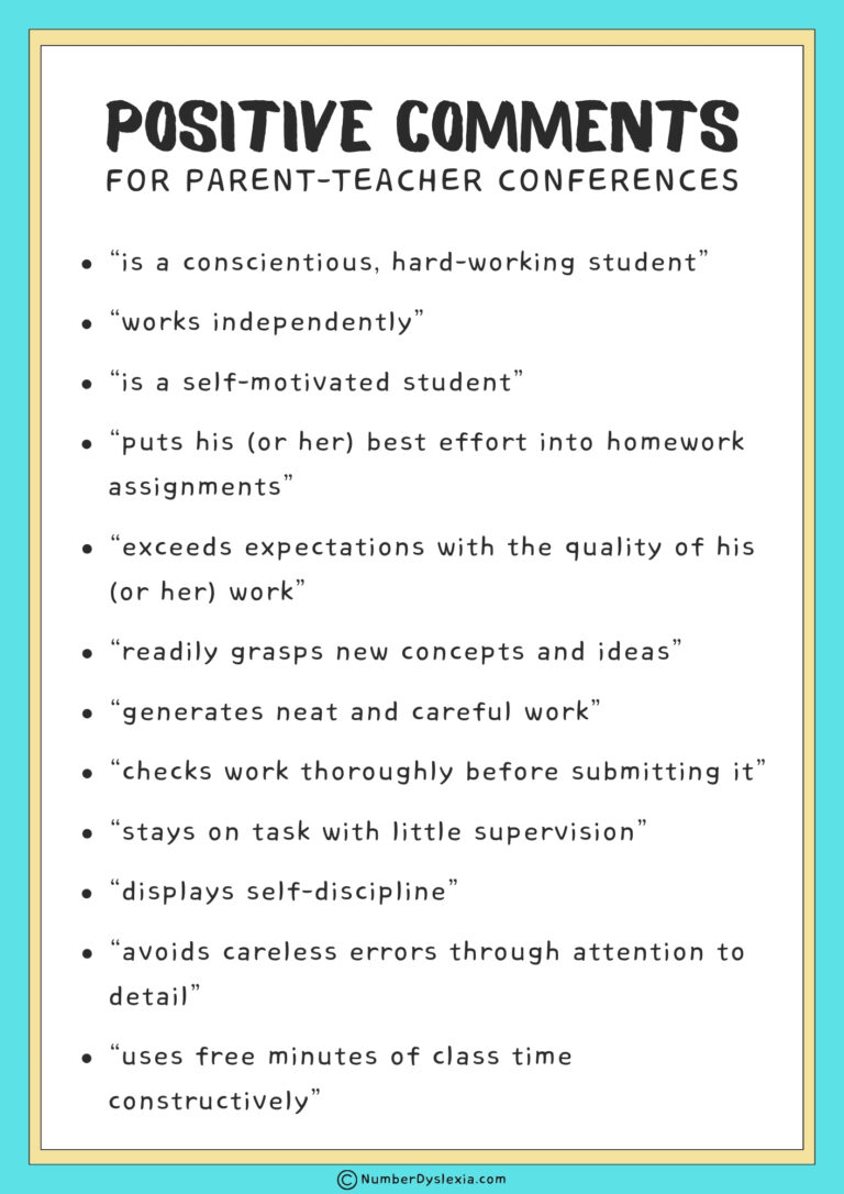 100 Positive Comments For Parent-Teacher Conferences [PDF Included ...