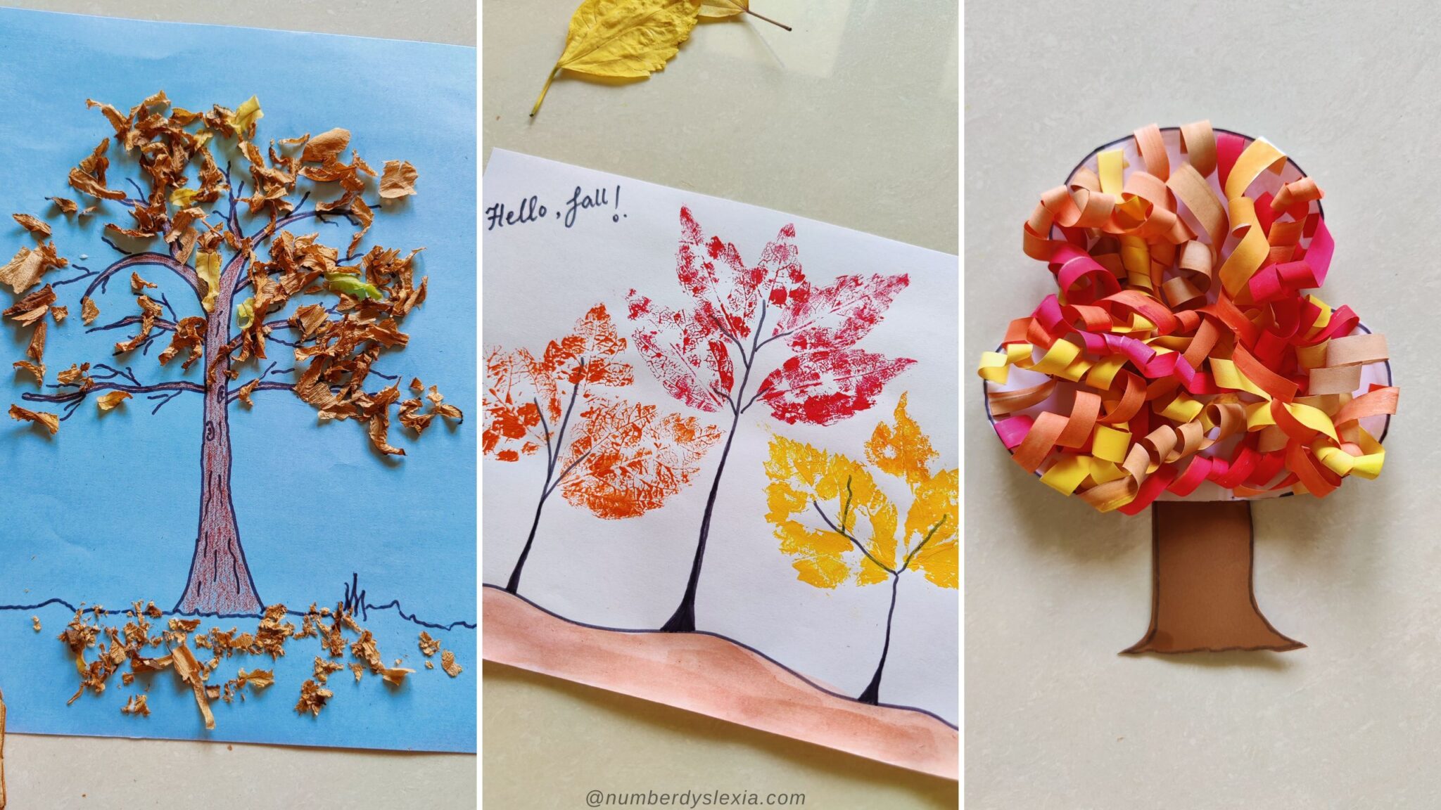 DIY Autumn Activities - Tree Craft - Number Dyslexia
