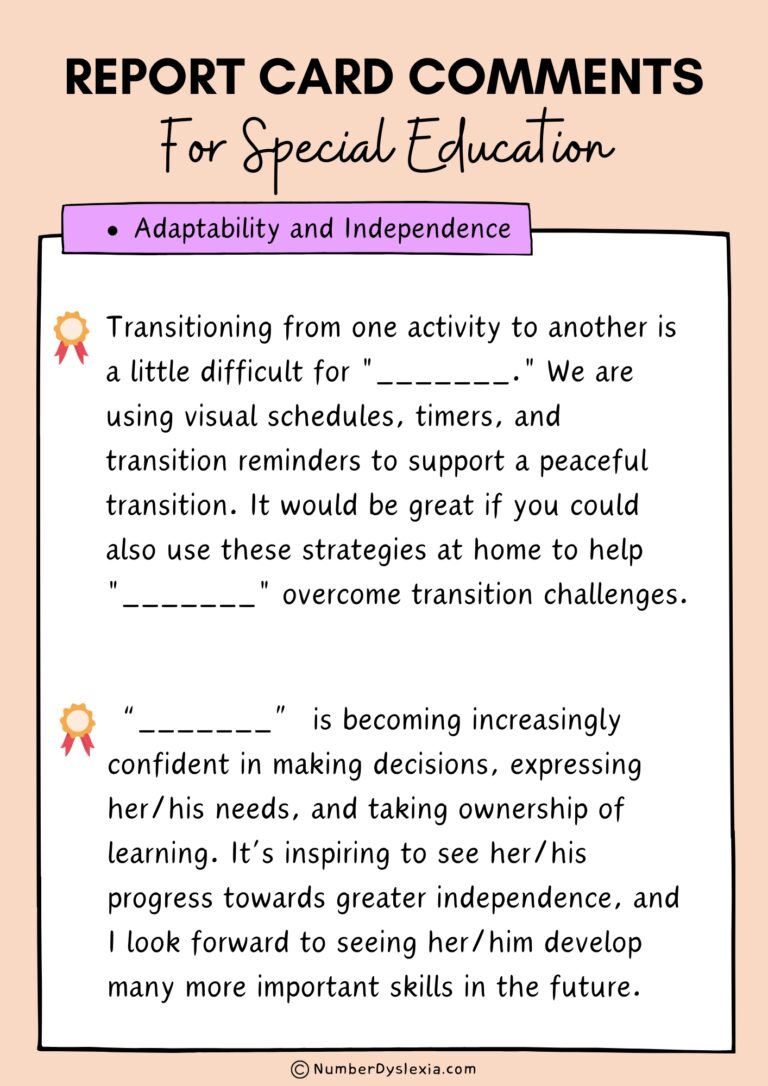 160 Report Card Comments For Students With Special Needs [PDF Included ...