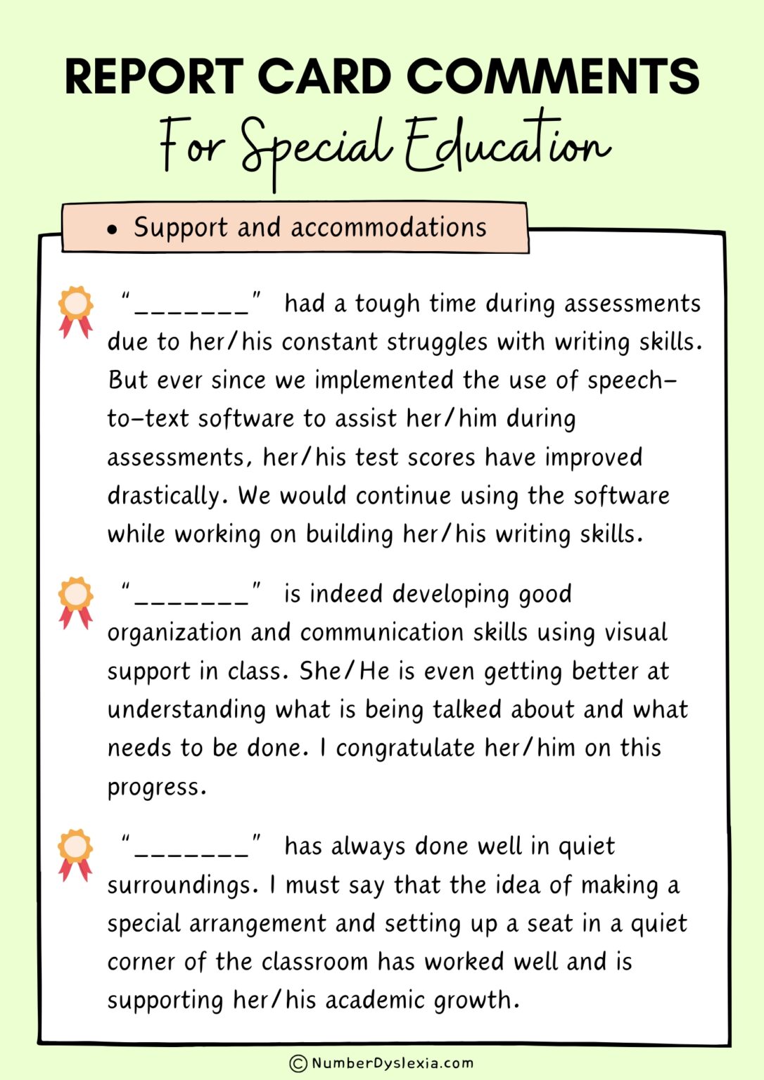 160 Report Card Comments For Students With Special Needs [PDF Included ...