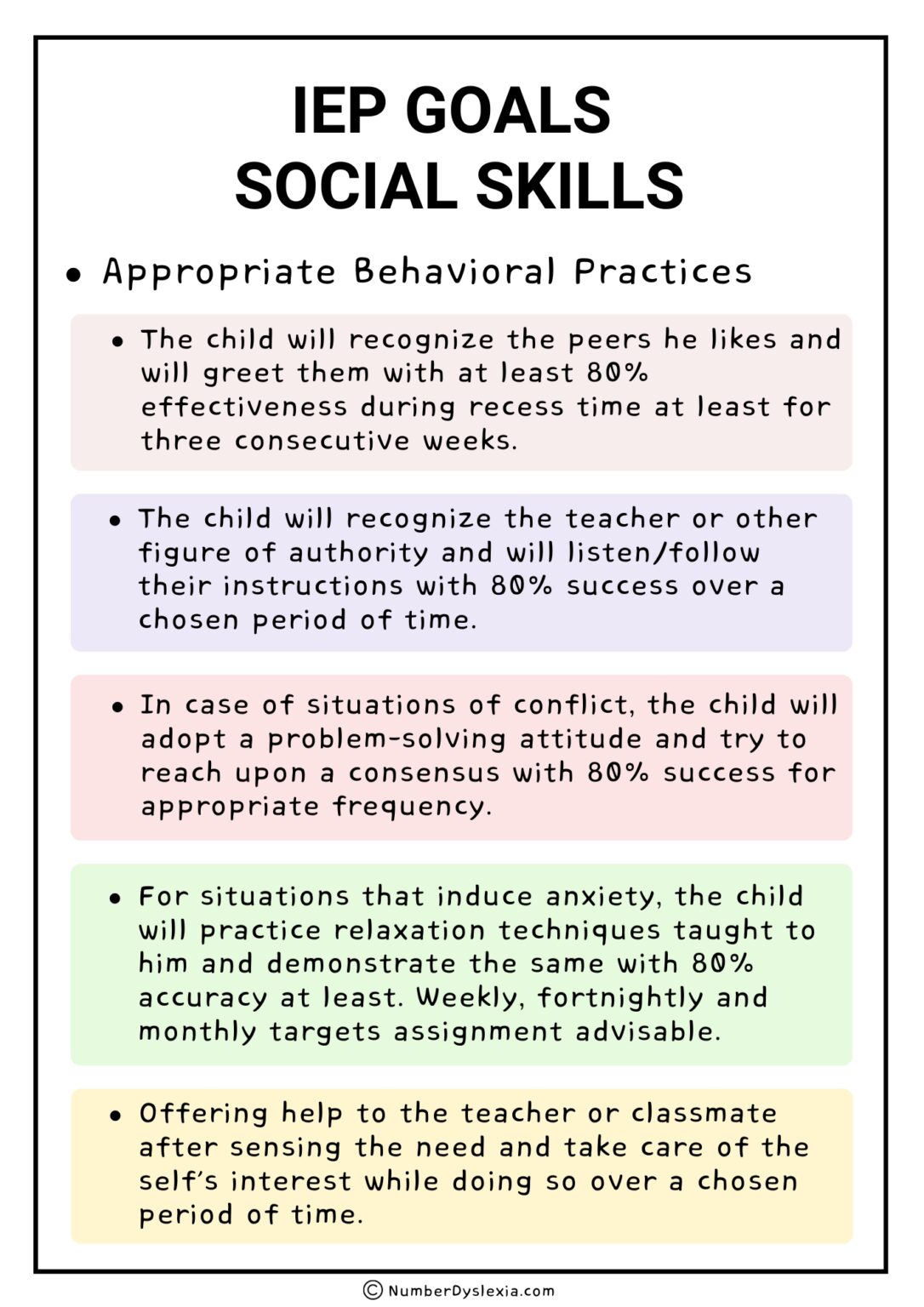 25 IEP Goals For Social Skills Development In Kids - Number Dyslexia