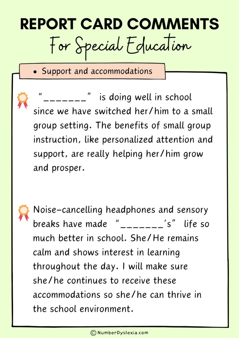 160 Report Card Comments For Students With Special Needs [PDF Included ...
