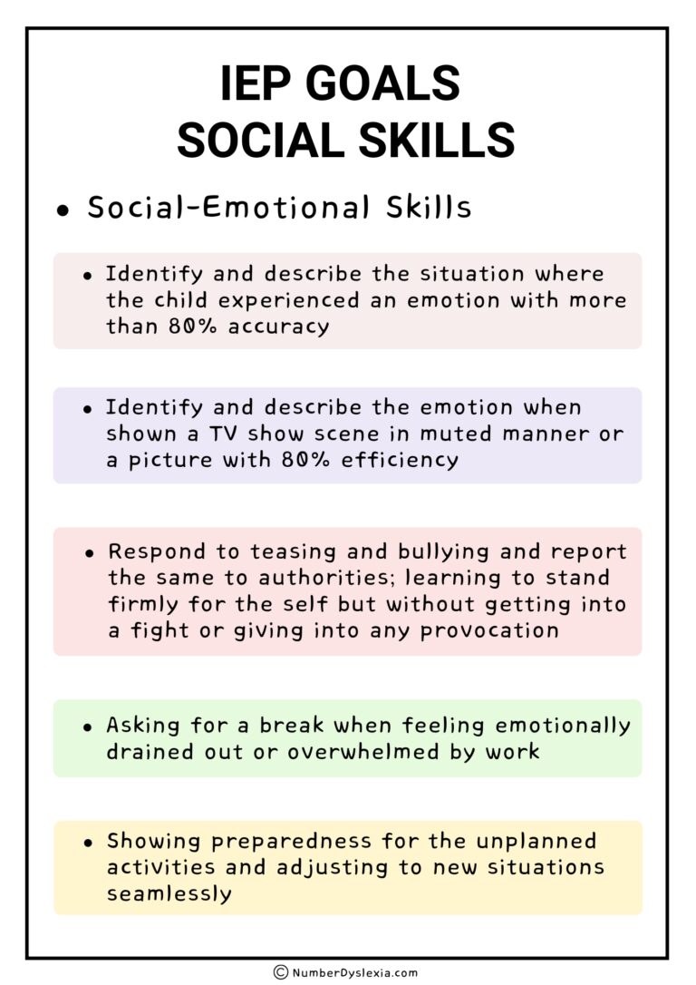 25 IEP Goals For Social Skills Development In Kids - Number Dyslexia