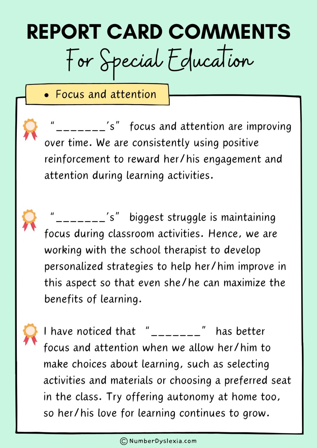 80 Report Card Comments For Students With Special Needs [PDF Included ...