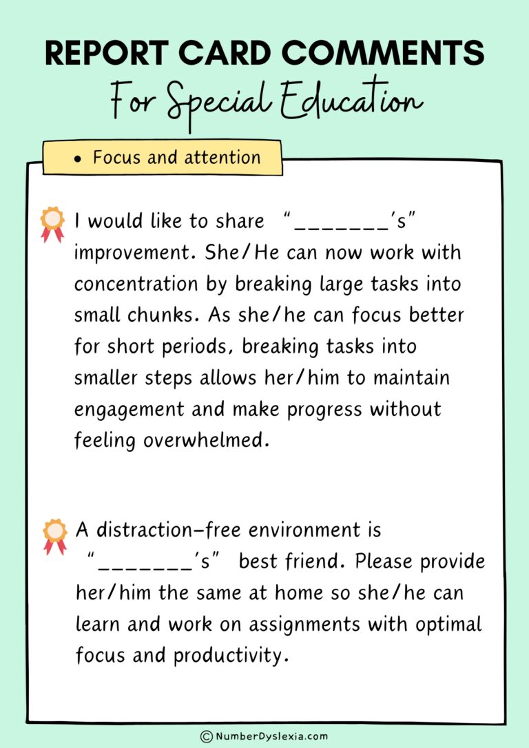 80 Report Card Comments For Students With Special Needs [PDF Included ...