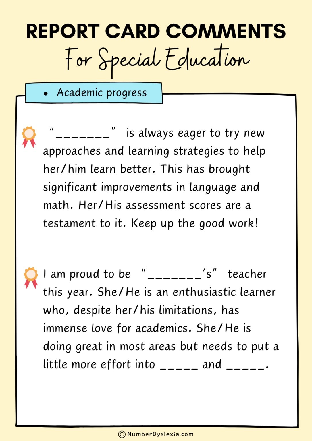 160 Report Card Comments For Students With Special Needs [PDF Included ...