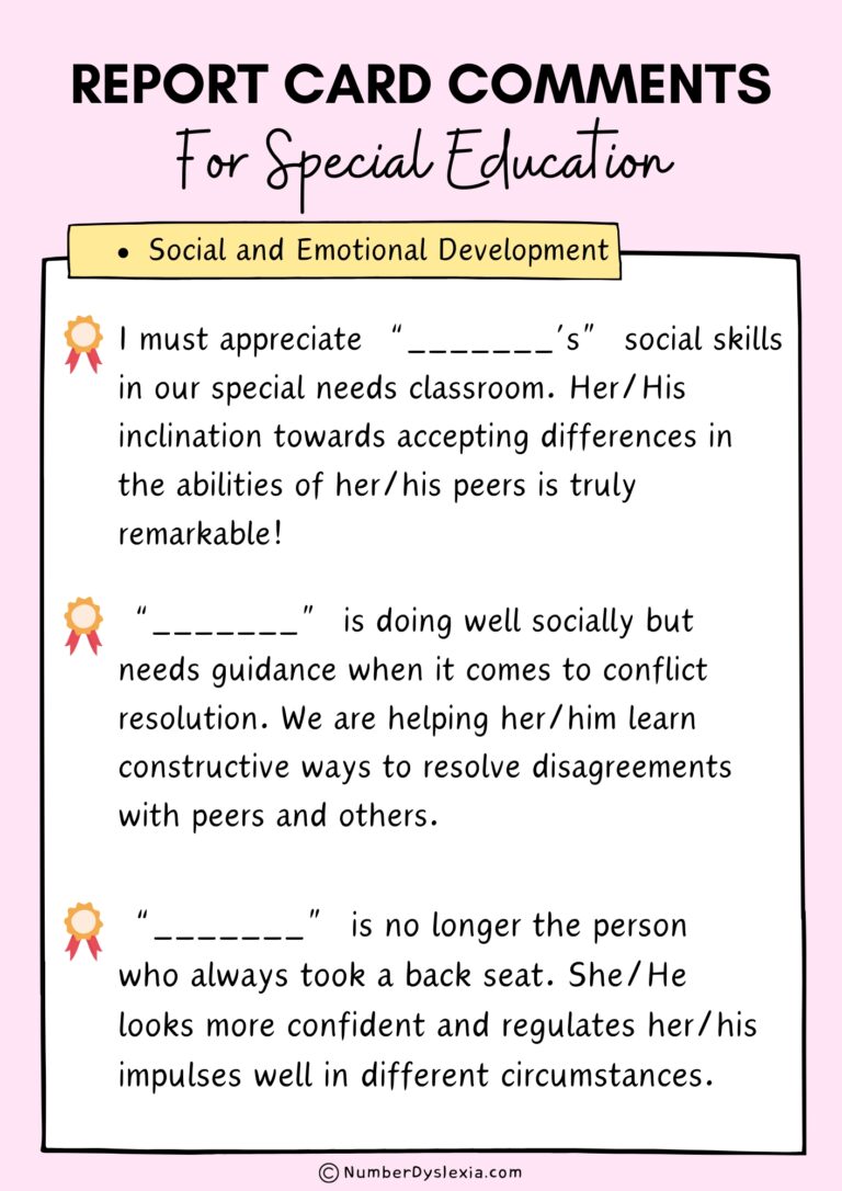 160 Report Card Comments For Students With Special Needs [PDF Included ...
