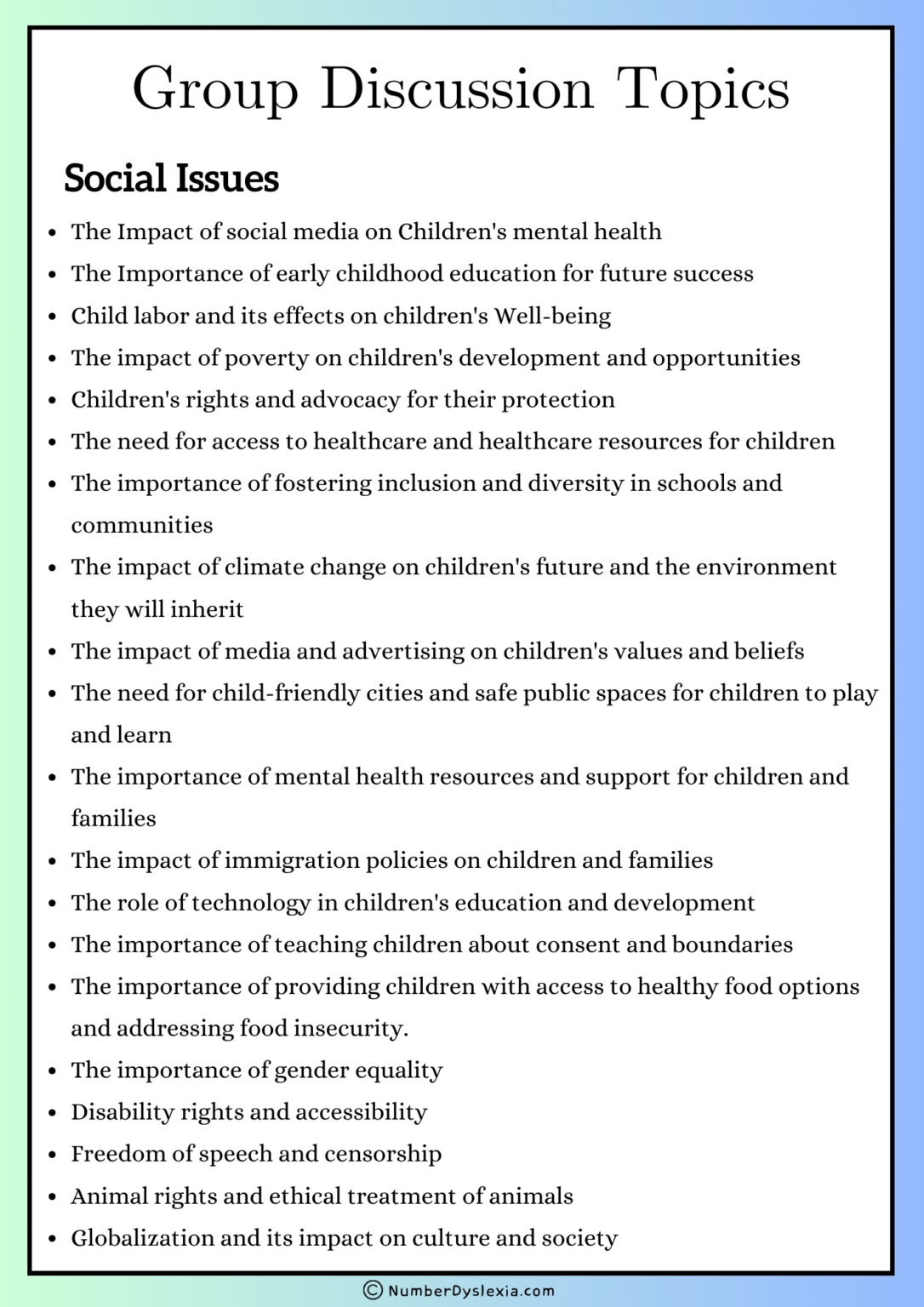 List Of 200 Group Discussion Topics [PDF Included] - Number Dyslexia
